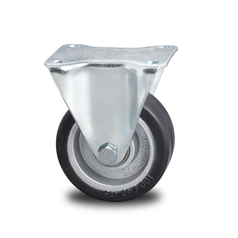 fixed castor Ø 100 x 38mm elastic rubber tyre Load capacity 160kg ...