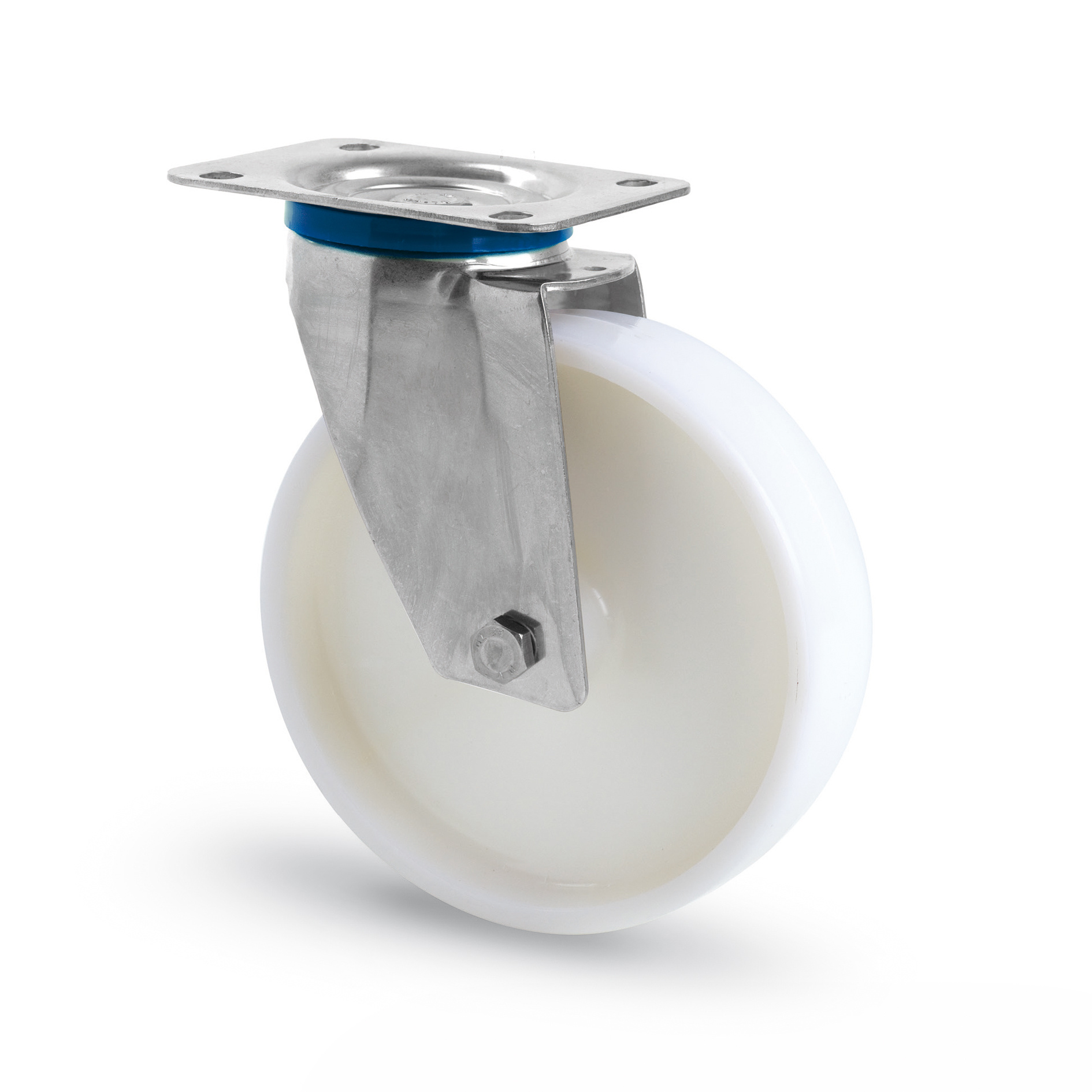 Stainless steel swivel castor Ø160 PA wheel - Industrialwheels.com