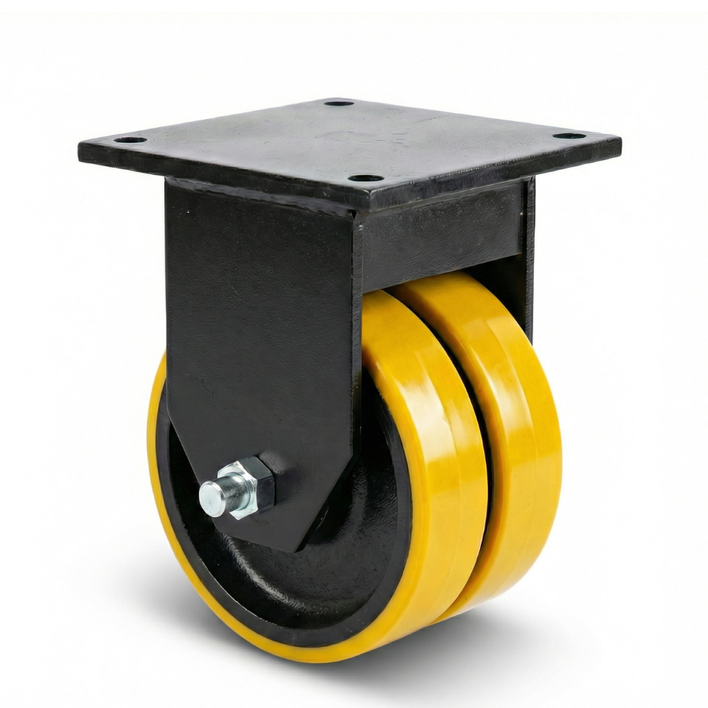 fixed castor Ø 125 x 2x30mm polyurethane tyre Load capacity 600kg ...