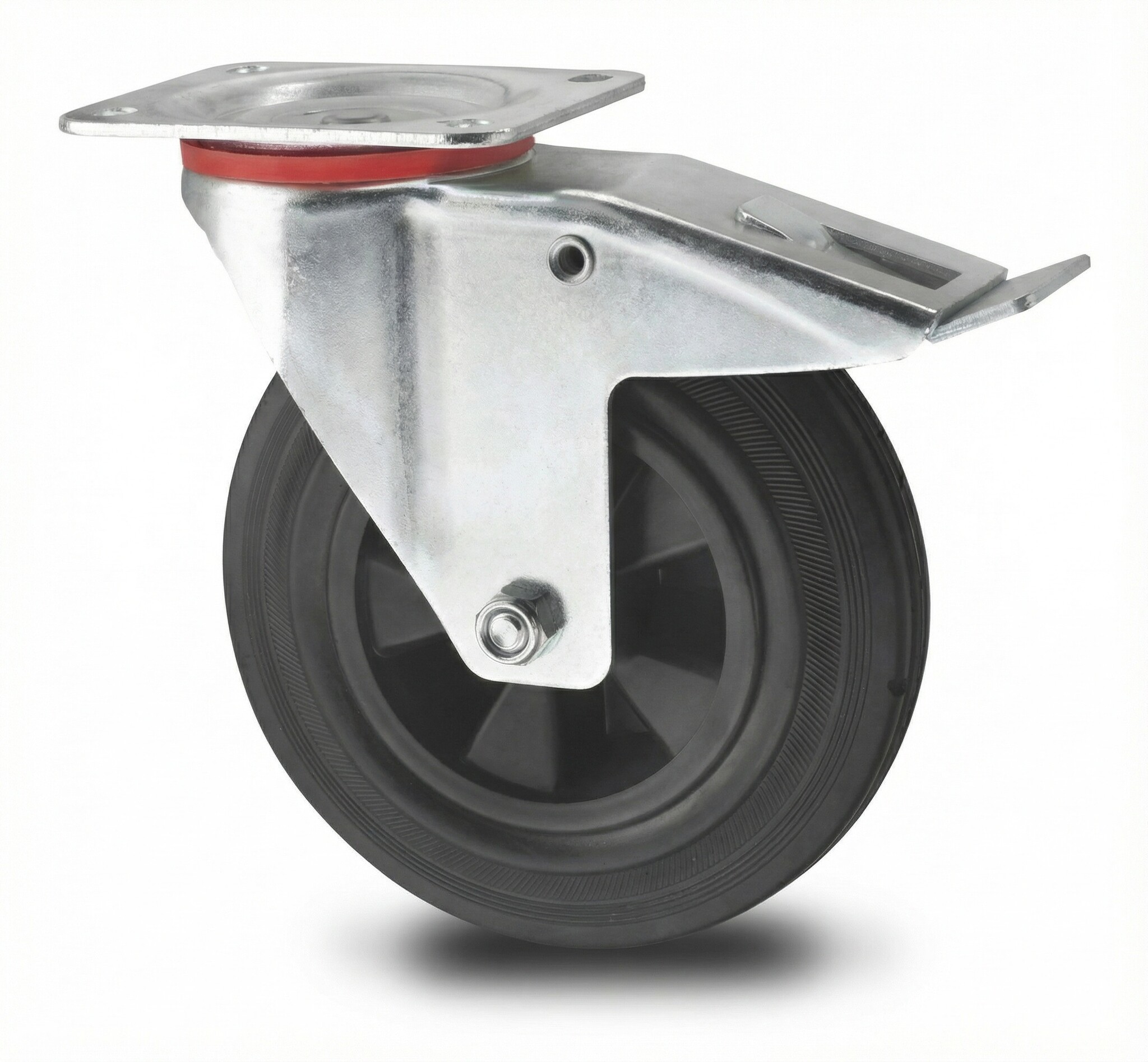 swivel castor with brake Ø 160 x 39mm black rubber tyre Load capacity ...