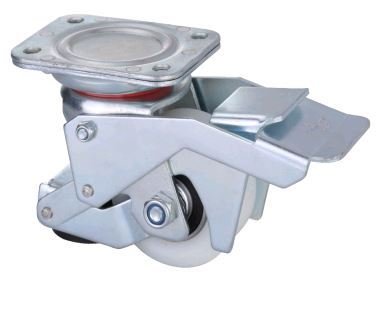 Foot operated Levelling fixed caster with 80x40mm nylon wheel, load ...