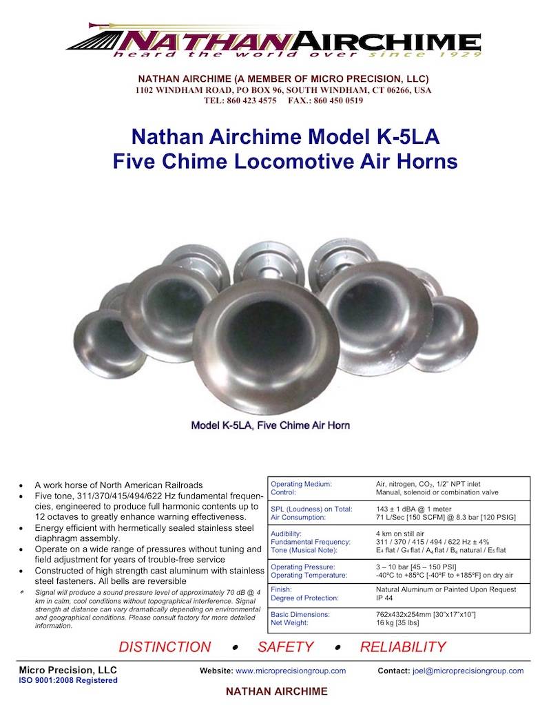 Klaxon « Trainhorn » Nathan Airchime K-5LA - Go-in-Style.nl