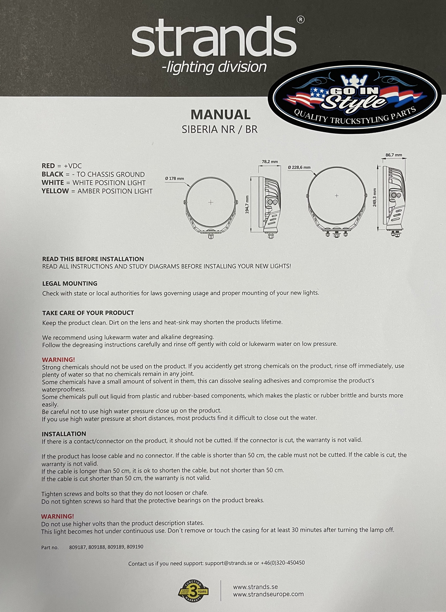 Strands Siberia Night Ranger Voll-LED-Scheinwerfer - Go-in-Style.nl