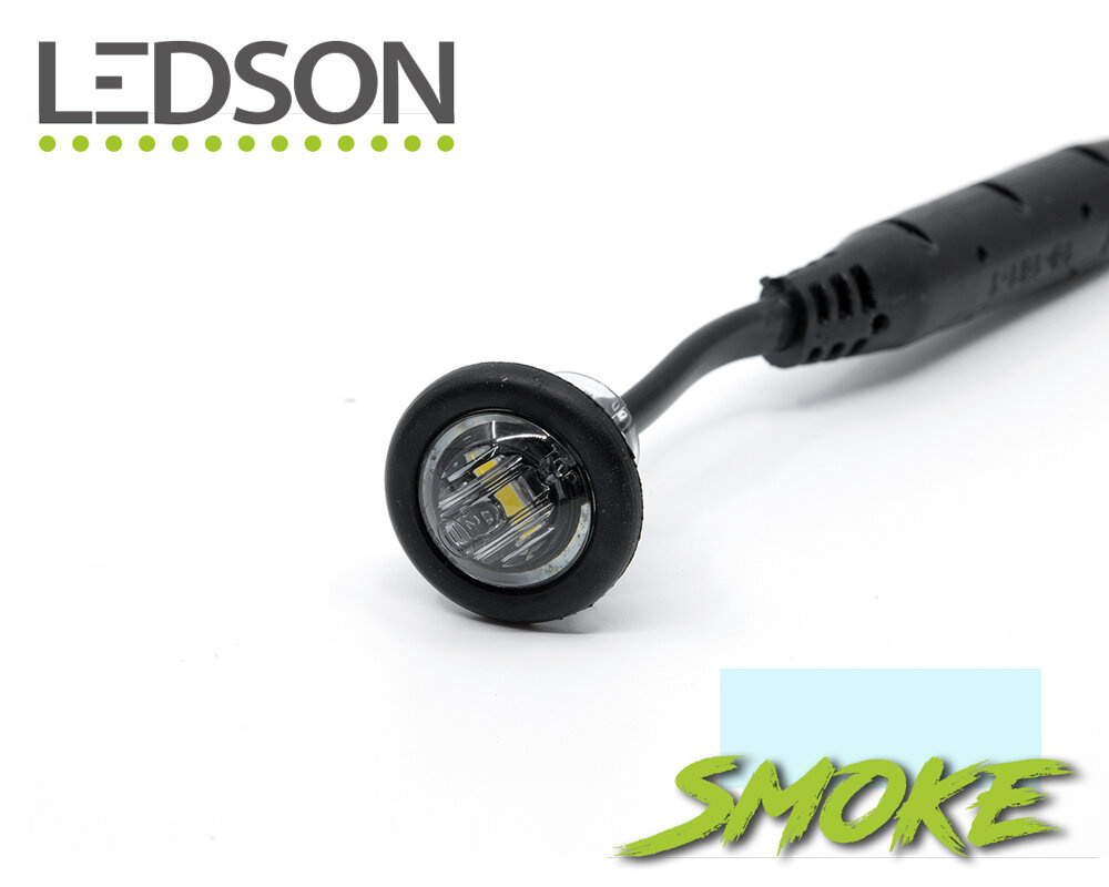 Ledson smoke built-in light round 28mm - white, amber & red - Go-in ...