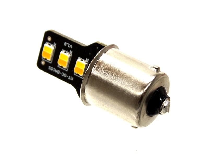 BA15 light white/amber - Go-in-Style.nl