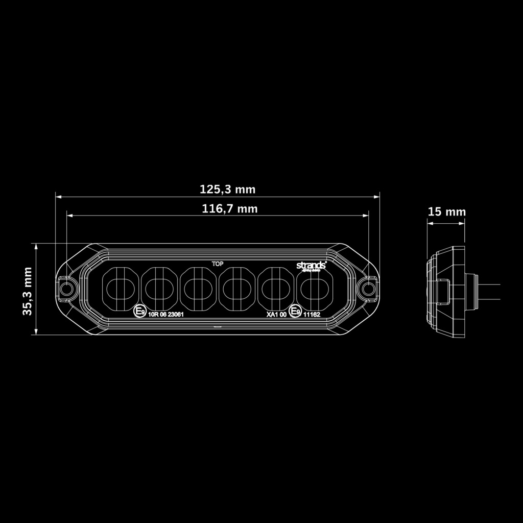 Strands Dark Knight Strobe Light 6-LED - Dual colour - Go-in-Style.nl