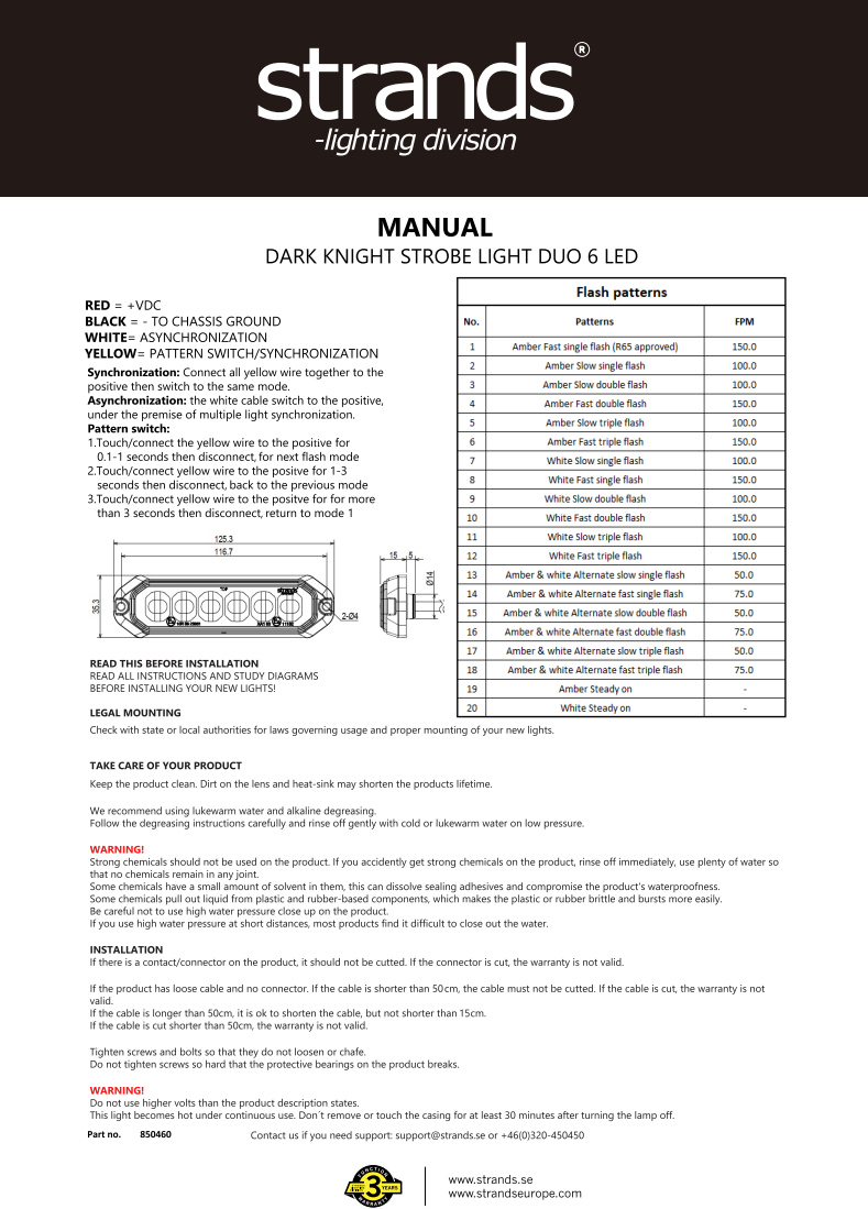 Strands Dark Knight Strobe Light 6-LED - Dual colour - Go-in-Style.nl