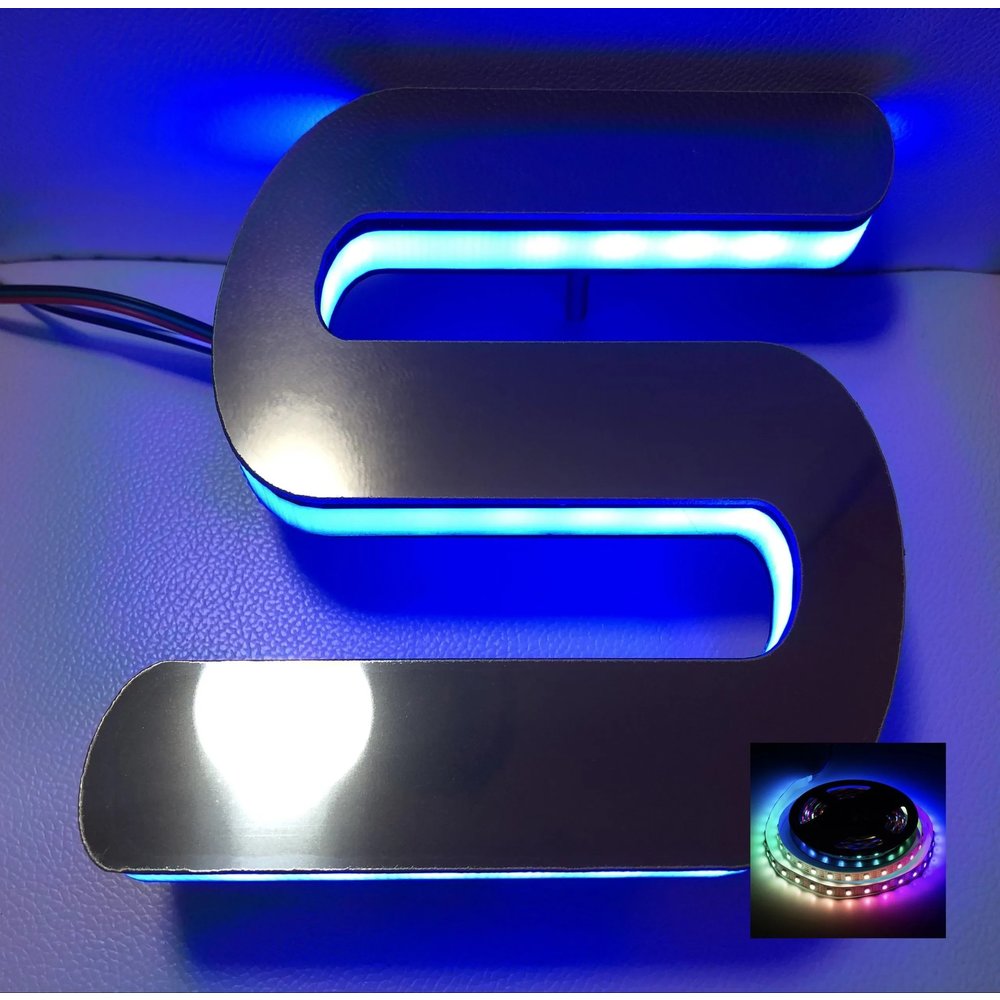 LED Illuminated Yacht Lettering - Brushed - 1st-Relief