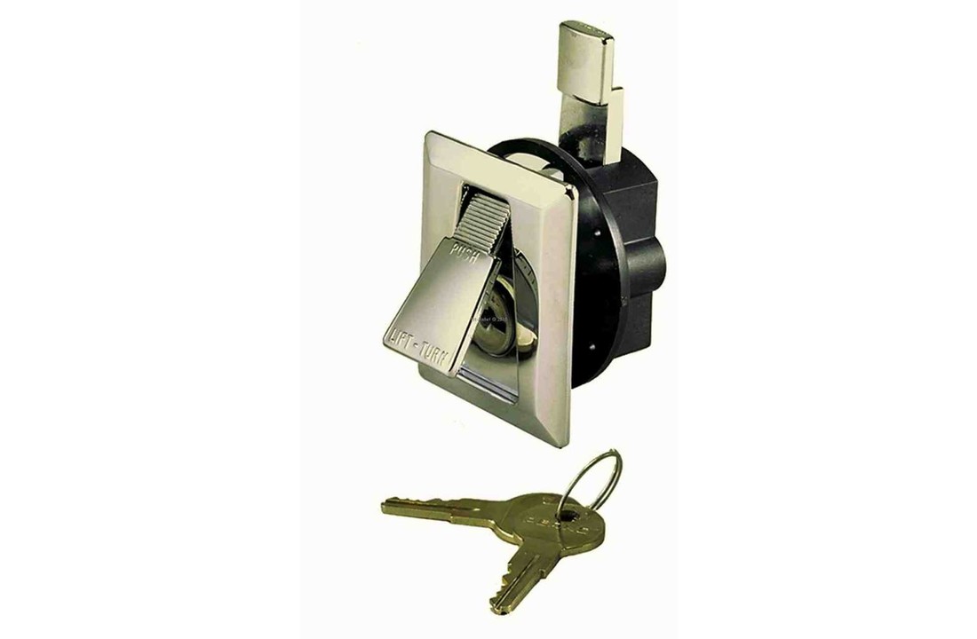 Stylish Flush Lock with 2 keys, chrome plated in perfect appearance ...