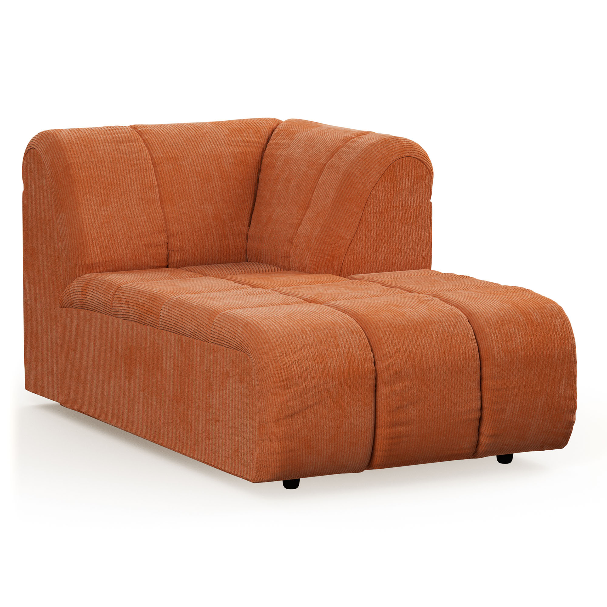 Hkliving Wave bank: element rechts divan corduroy rib dusty orange - Deens
