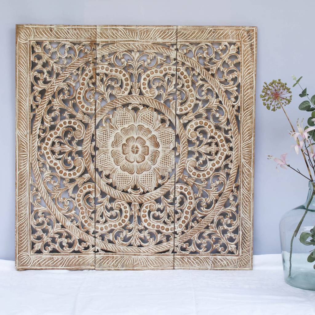 Wandpaneel Design ORNAMENT, authentiek houtsnijwerk | Simply Pure ...