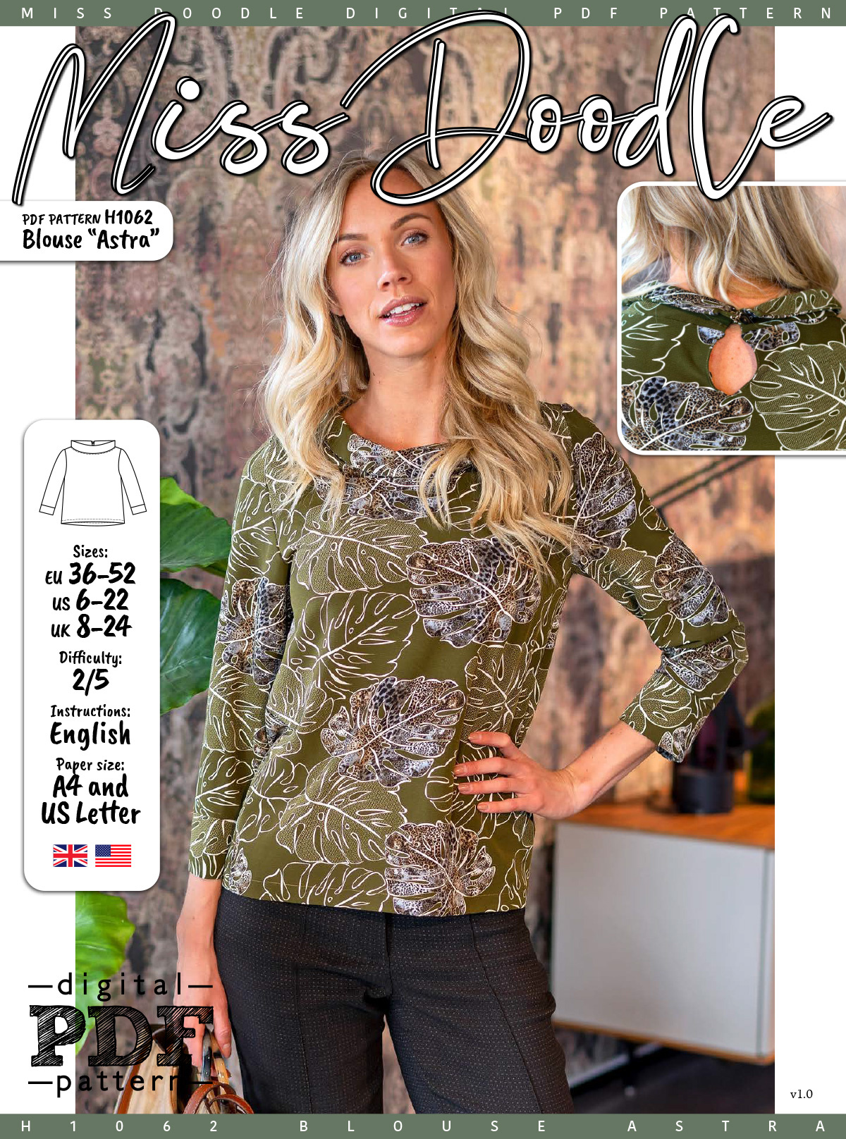 H1062 Blouse Astra - Made by Oranges