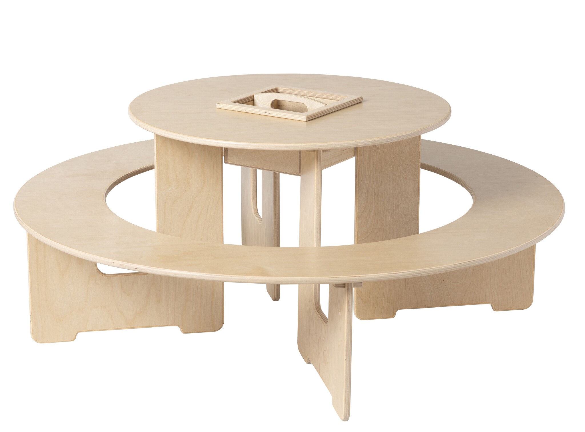 Table ronde en bois pour enfants avec bac de rangement - TablesDeJeux
