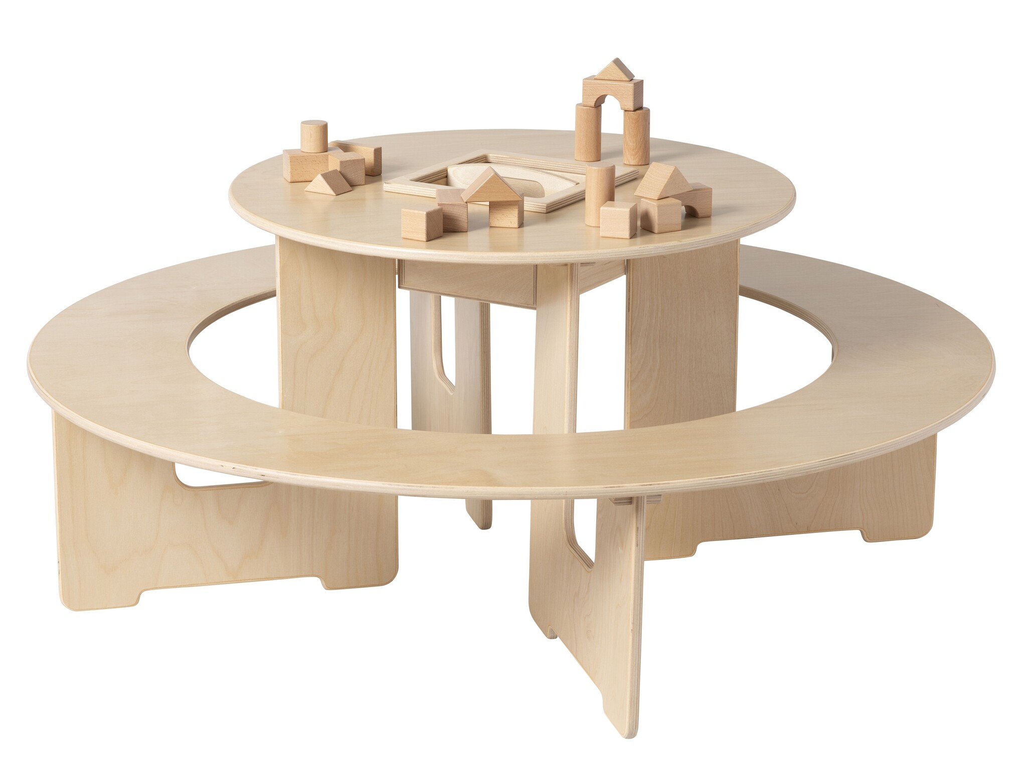 Table ronde en bois pour enfants avec bac de rangement - TablesDeJeux