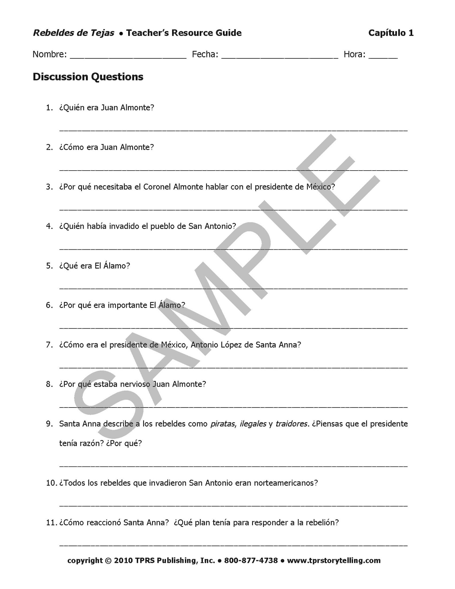 Rebeldes de Tejas - Teacher's Guide on CD - The CI Bookshop