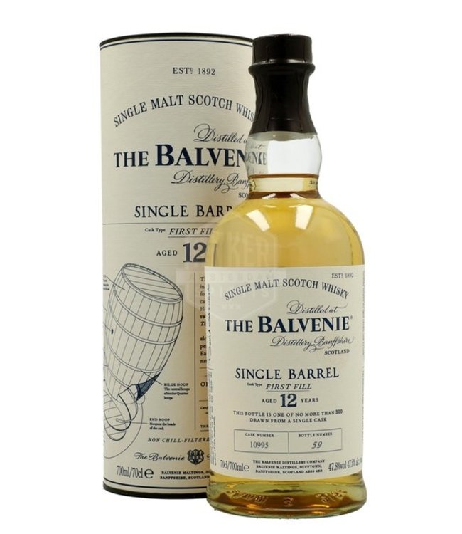 Balvenie 12 Years Single Barrel First Fill Gift Box 70 cl - Luxurious ...