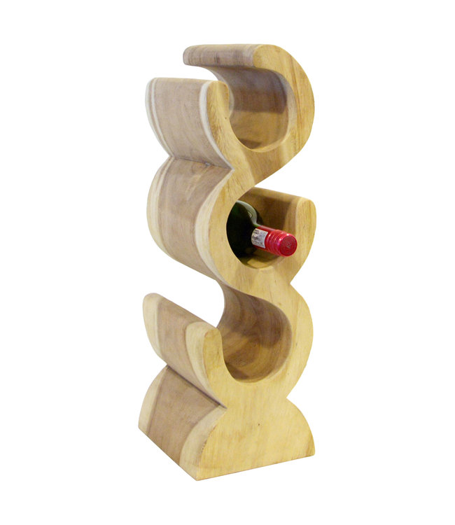 Solid wooden wine rack for 6 bottles - Decomeubel