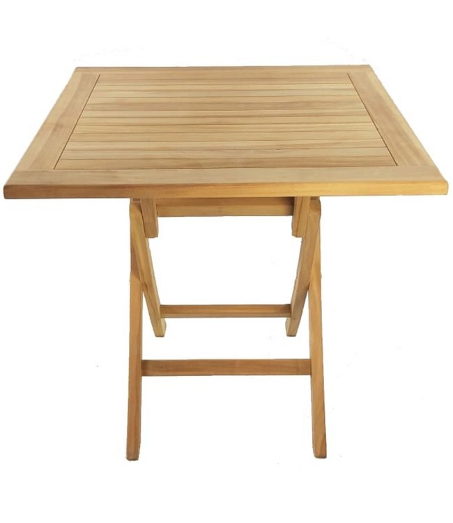 Inklapbare TEAK tuintafel vierkant 70 x 70 cm - Decomeubel