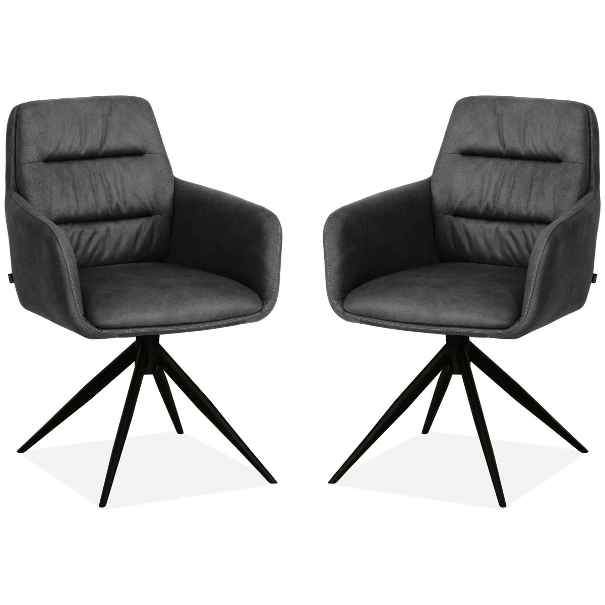 Dining room chair Paco - Anthracite (set of 2 chairs) | DecoMeubel ...