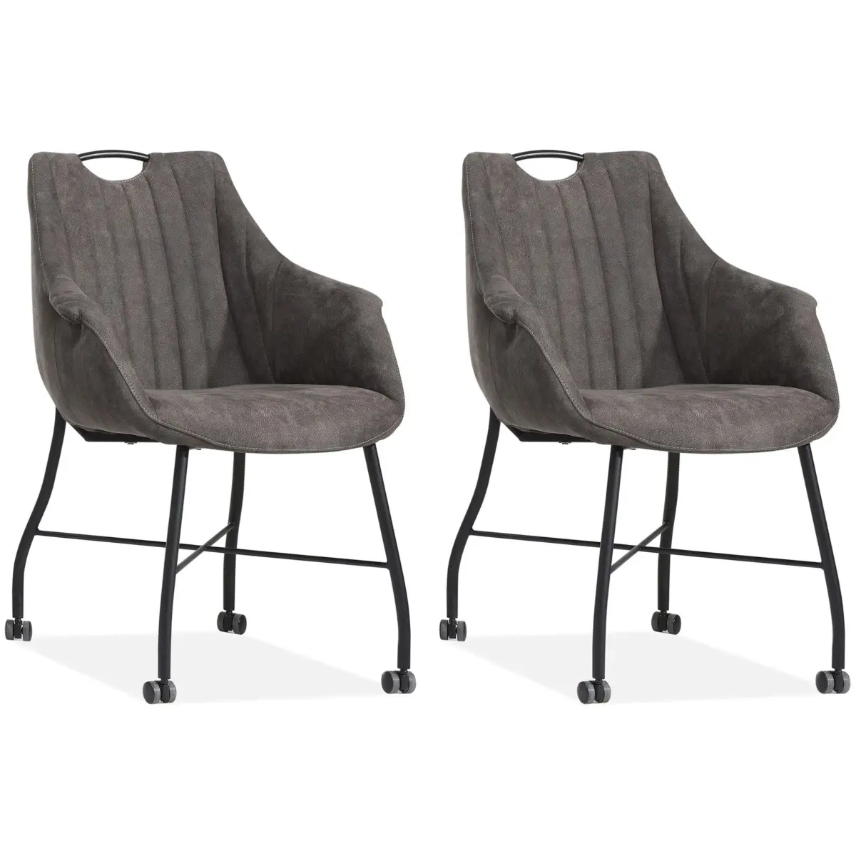 Dining room chair Metric - Anthracite (set of 2 chairs) | DecoMeubel ...