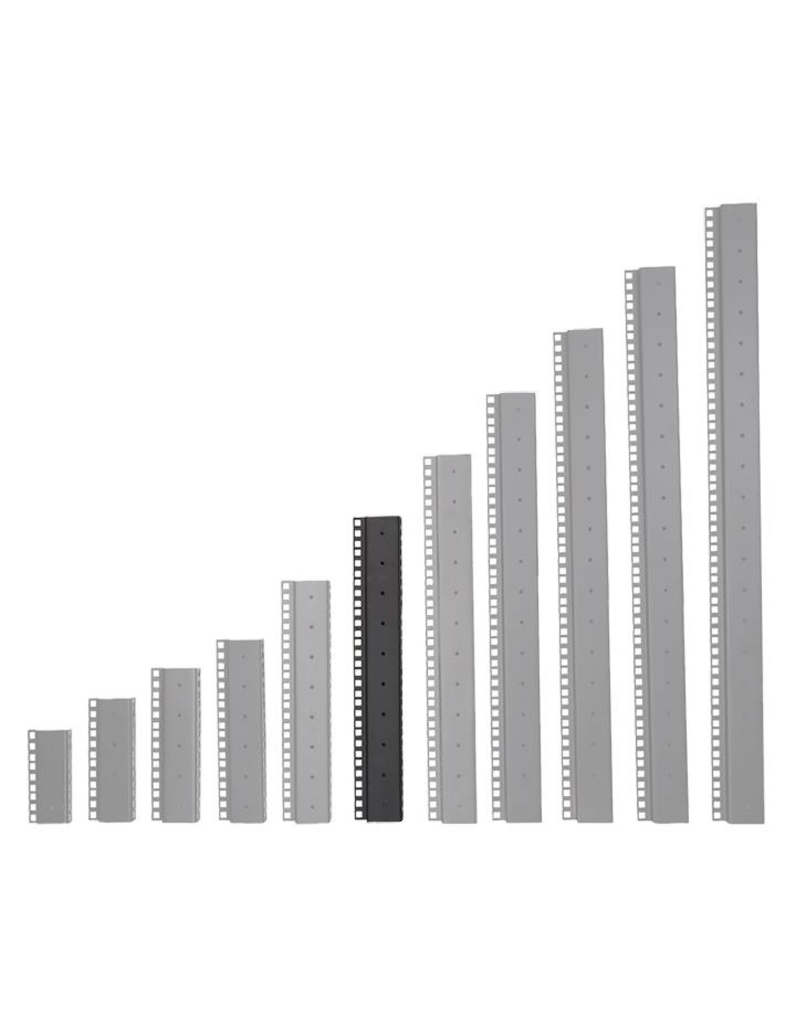 Penn Elcom 10U rack strip, die cut, steel, double - Rack Equipment ...