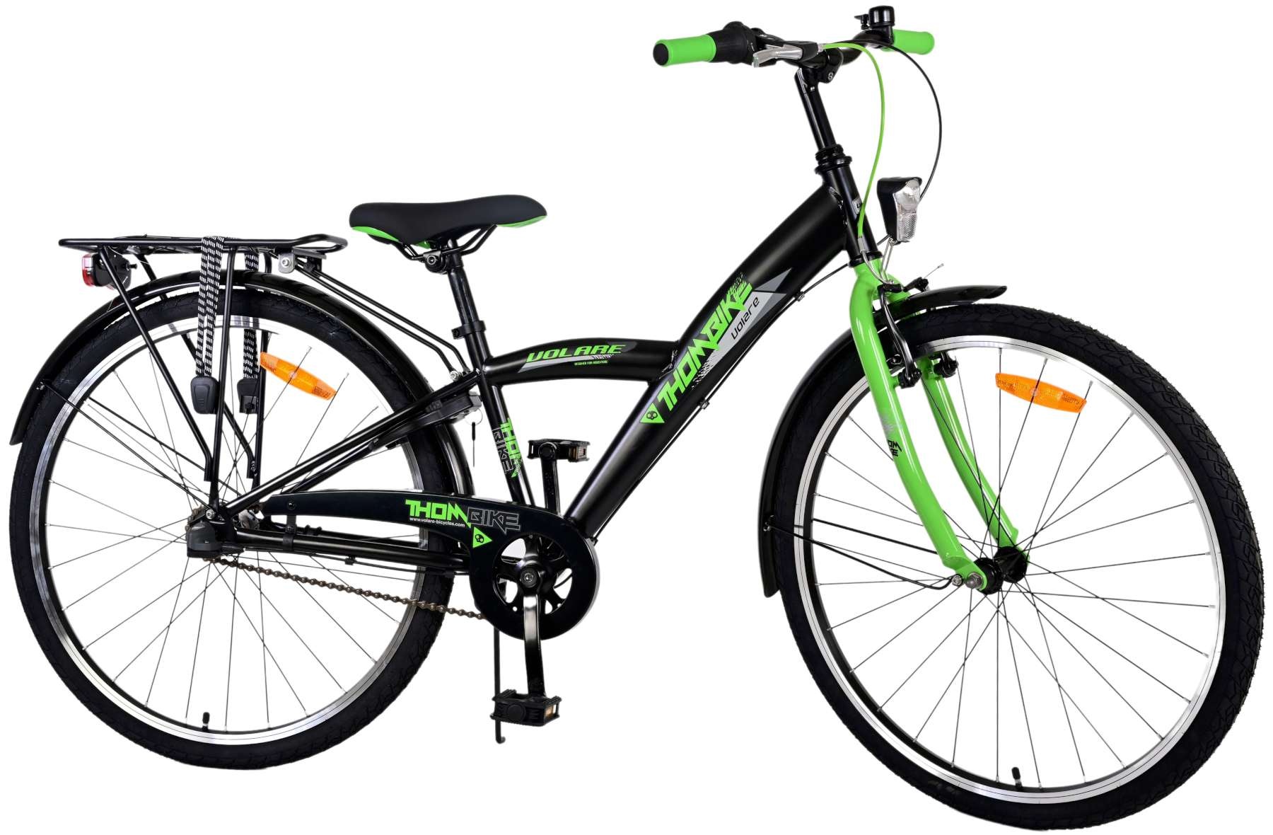 Volare Thombike 26 inch jongensfiets, zwart/groen, met 3V