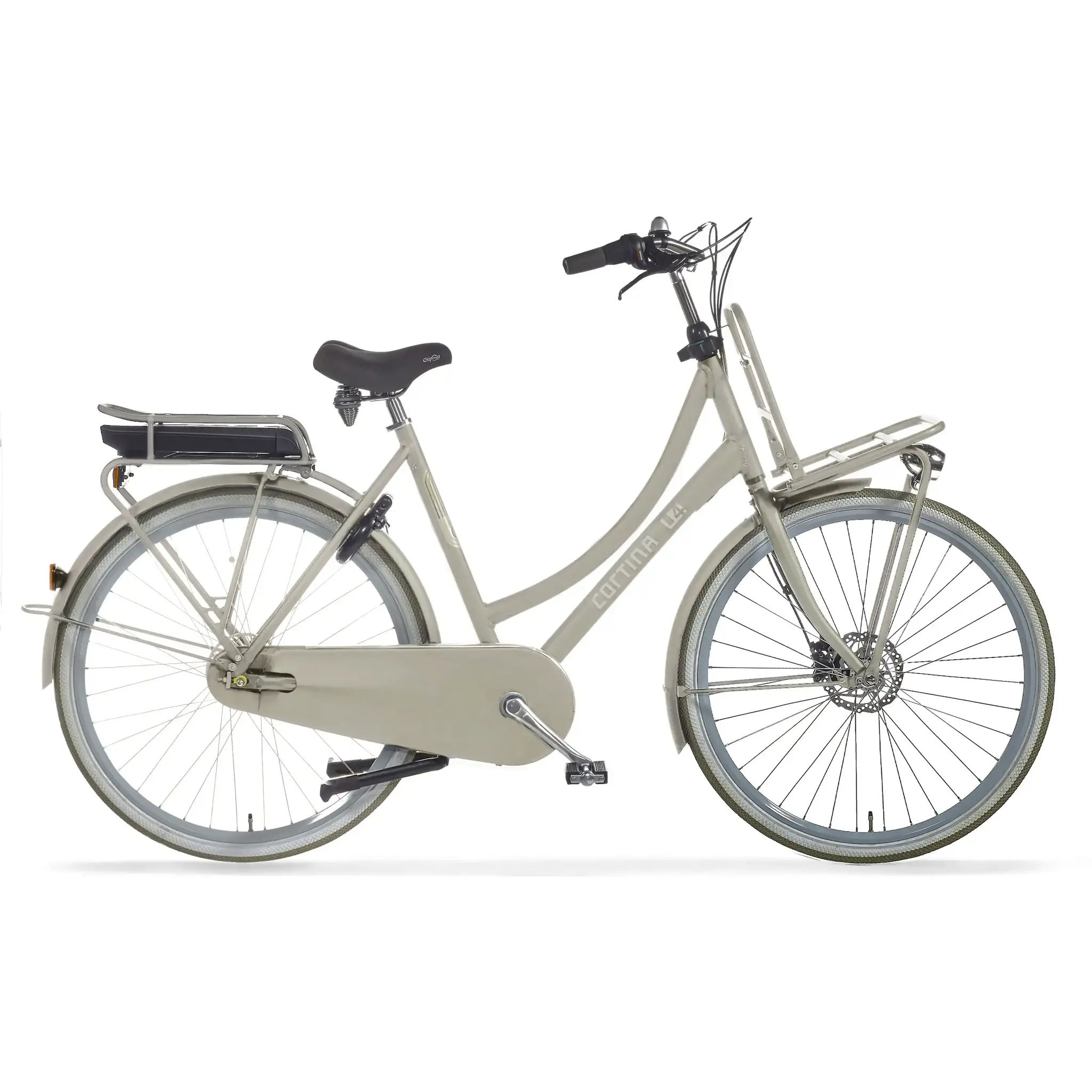 Cortina E-U4 Elektrische Dames Transportfiets 7V Bosch AL MM Grau Glos