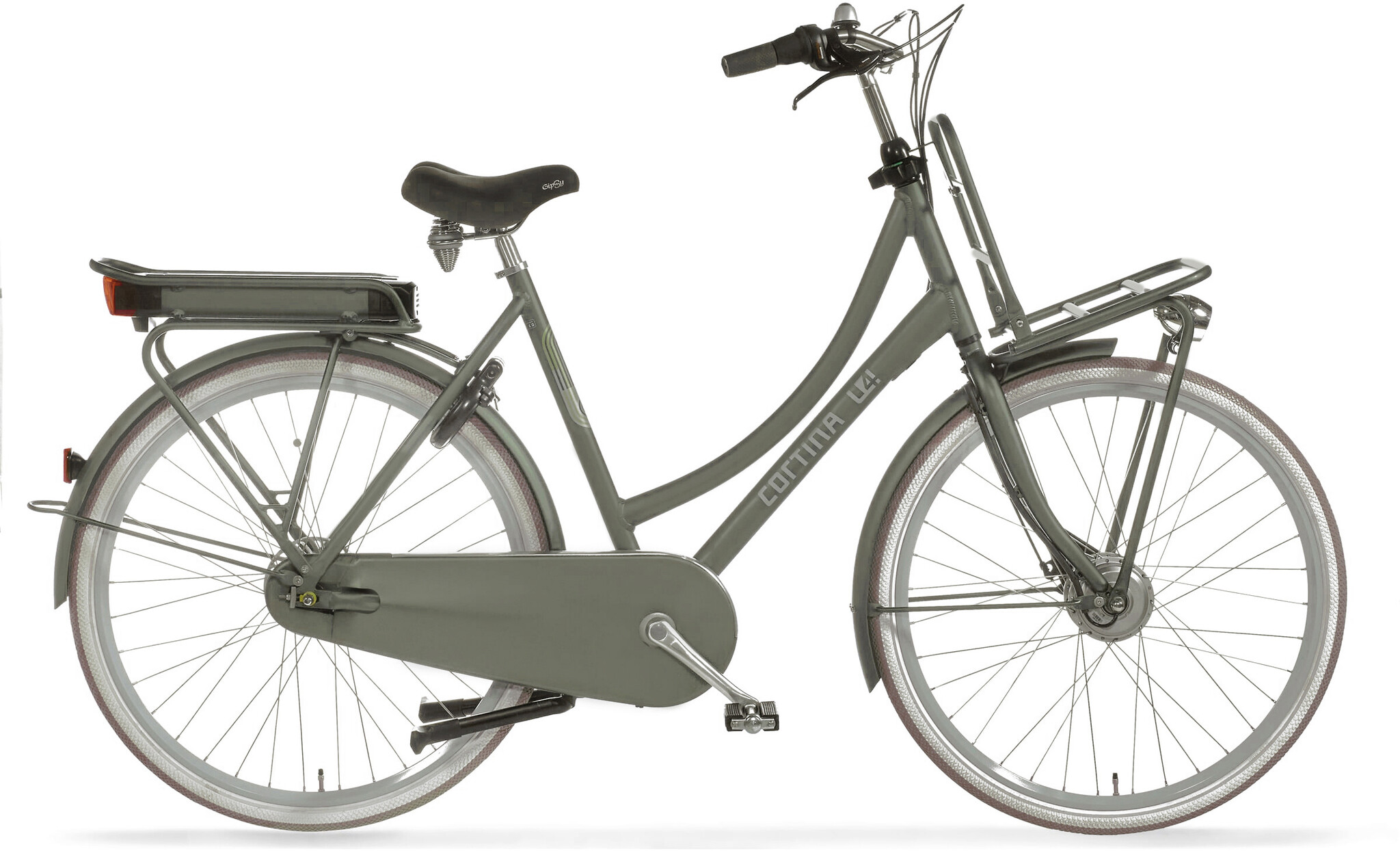 Cortina E-U4 elektrische transportfiets Mat Groen 7V