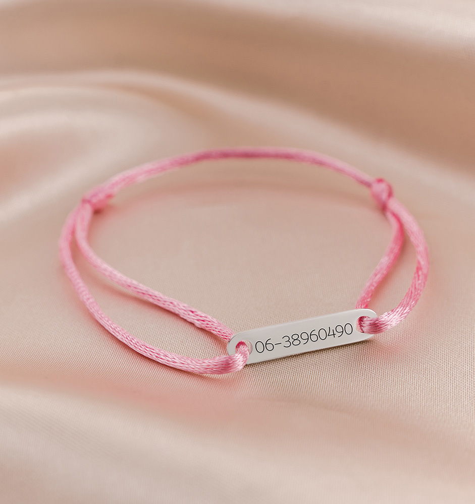 S.O.S. Roze Armband met Telefoonnummer? Speciaal voor kinderen - KAYA ...