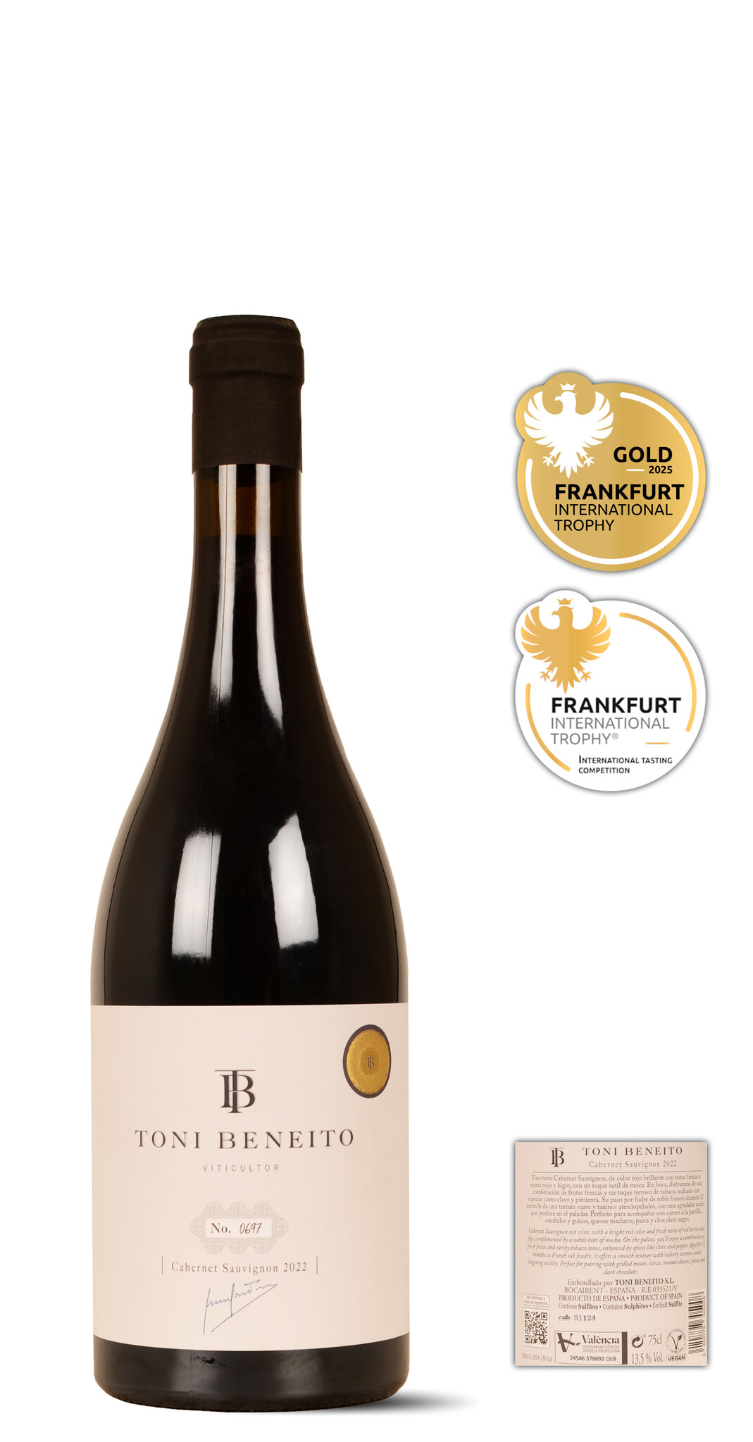 Toni Beneito Roble 12 M French Oak Cabernet Sauvignon | Wijndeal.nl ...