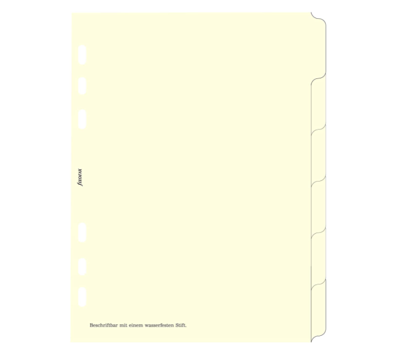 A5 Register 6-er blanko weiss - Papierhaus STÖGER Onlineshop