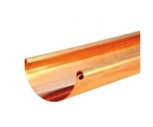 Koperen goot M333 0,6 - 3 meter met rechts ingesoldeerd eindschot of o ...