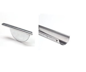 zinken goot rond 125 mm - 3 meter met links ingesoldeerd eindschot of ...