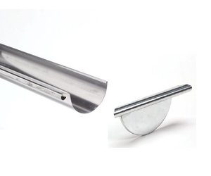 zinken goot rond 200 mm - 3 meter met rechts ingesoldeerd eindschot of ...