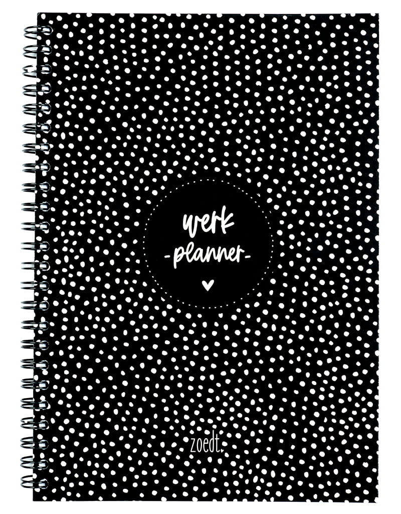 Werkplanner - zwart wit met dots patroon