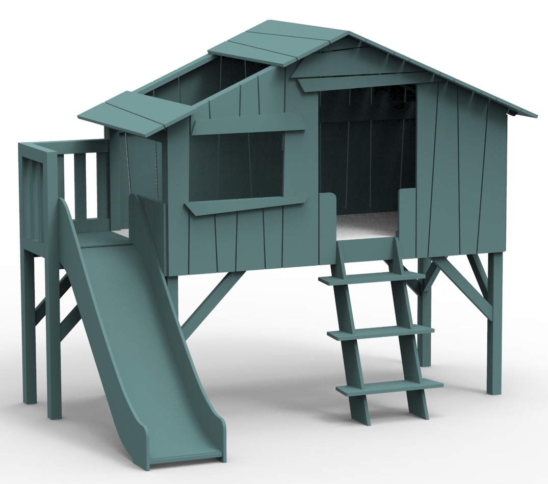 MATHY BY BOLS Baumhaus Einzelbett mit Rutsche - ROMY Kindermöbel