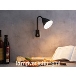 Flexibele Stekkerlamp met LED lichtbron - Stekkerspot met XL lampenkap ...
