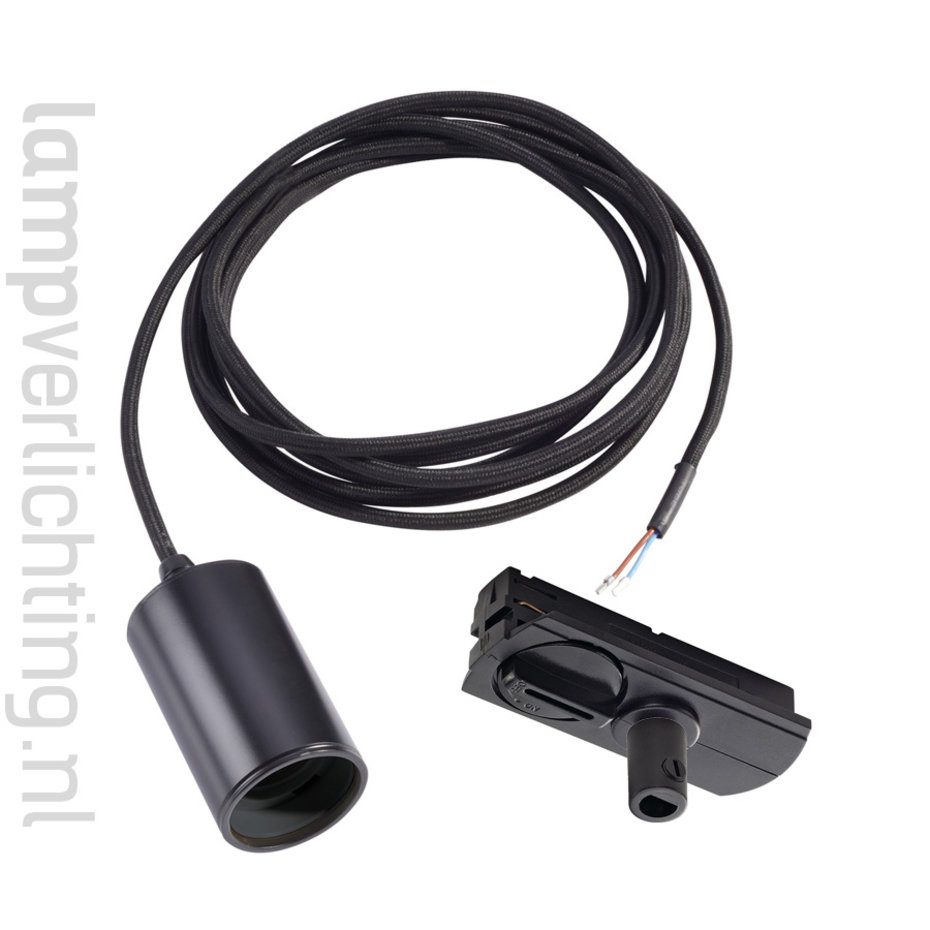 Snoer met Fitting voor 1-Fase Rail - Wit of zwart - Voor E27 Filament ...
