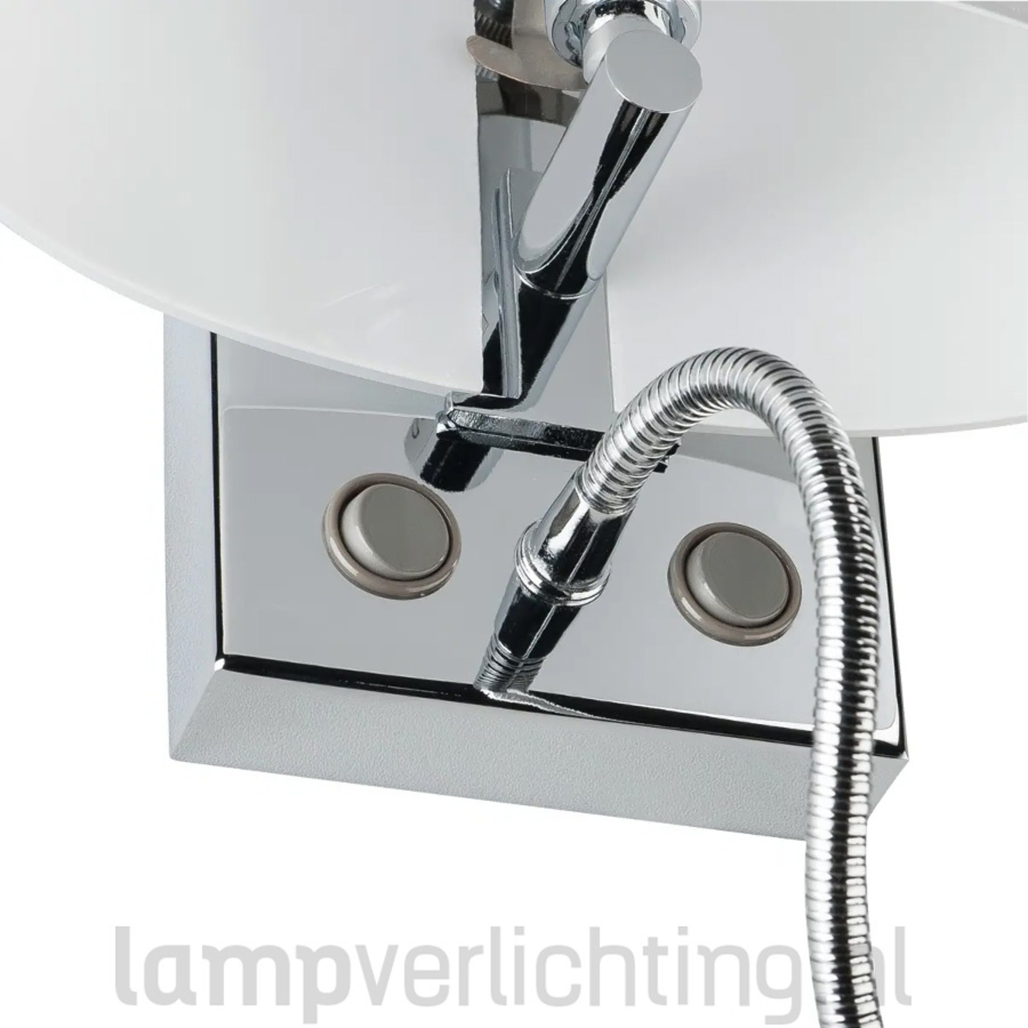 Bedlamp met Leeslamp LED - Kap gesatineerd glas - Flexibele leeslamp ...