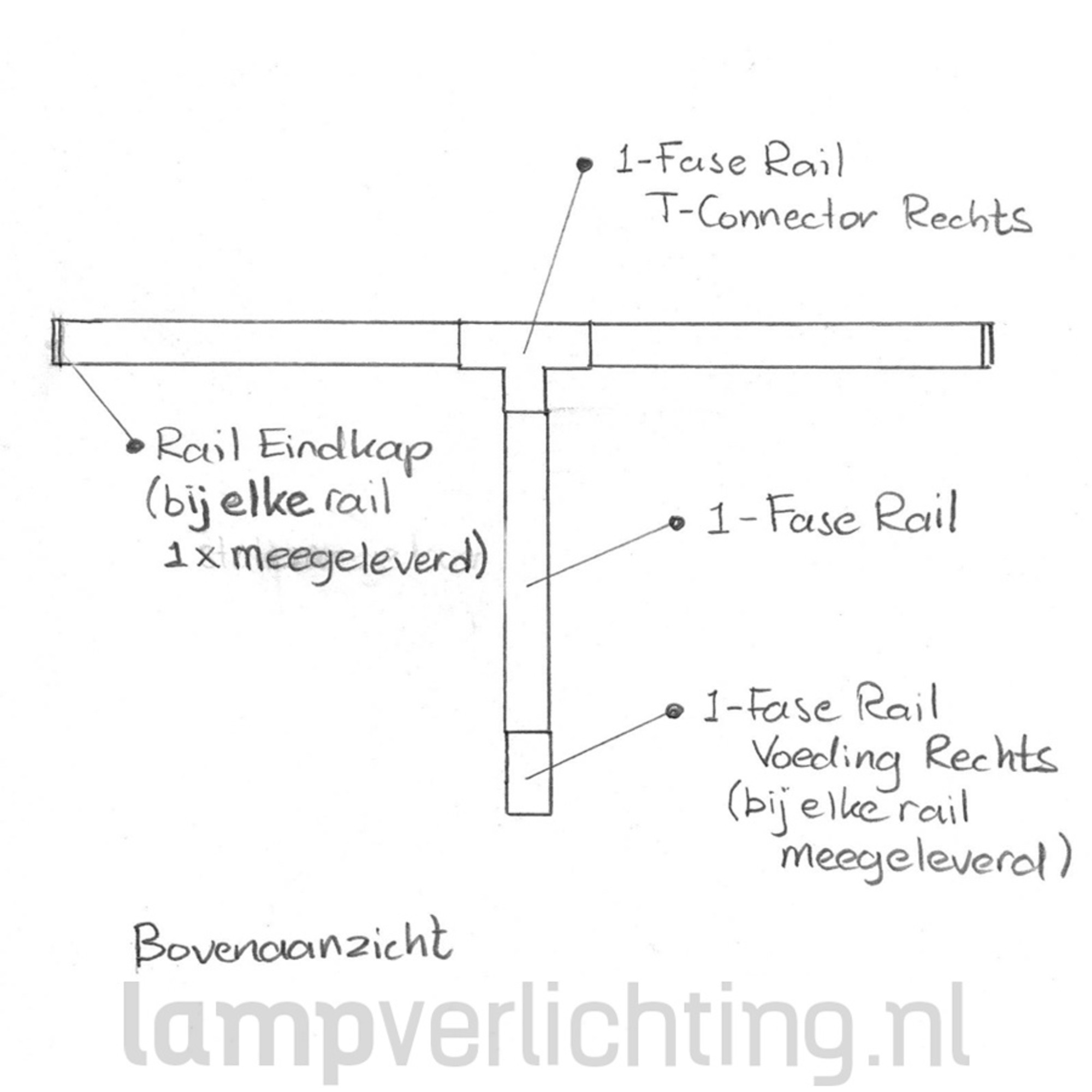 1-Fase Rail T-Connector Aarde Rechts - T-verbinder voor 1-fase rail ...