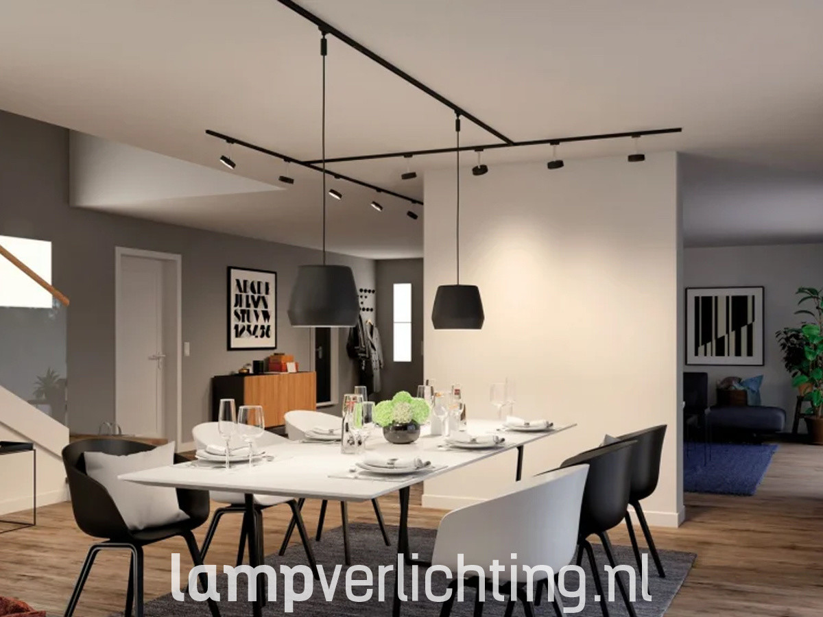 Lux Rail Hanglamp E27 Kap Mat-grijs - Ronde metalen kap 28 cm ...