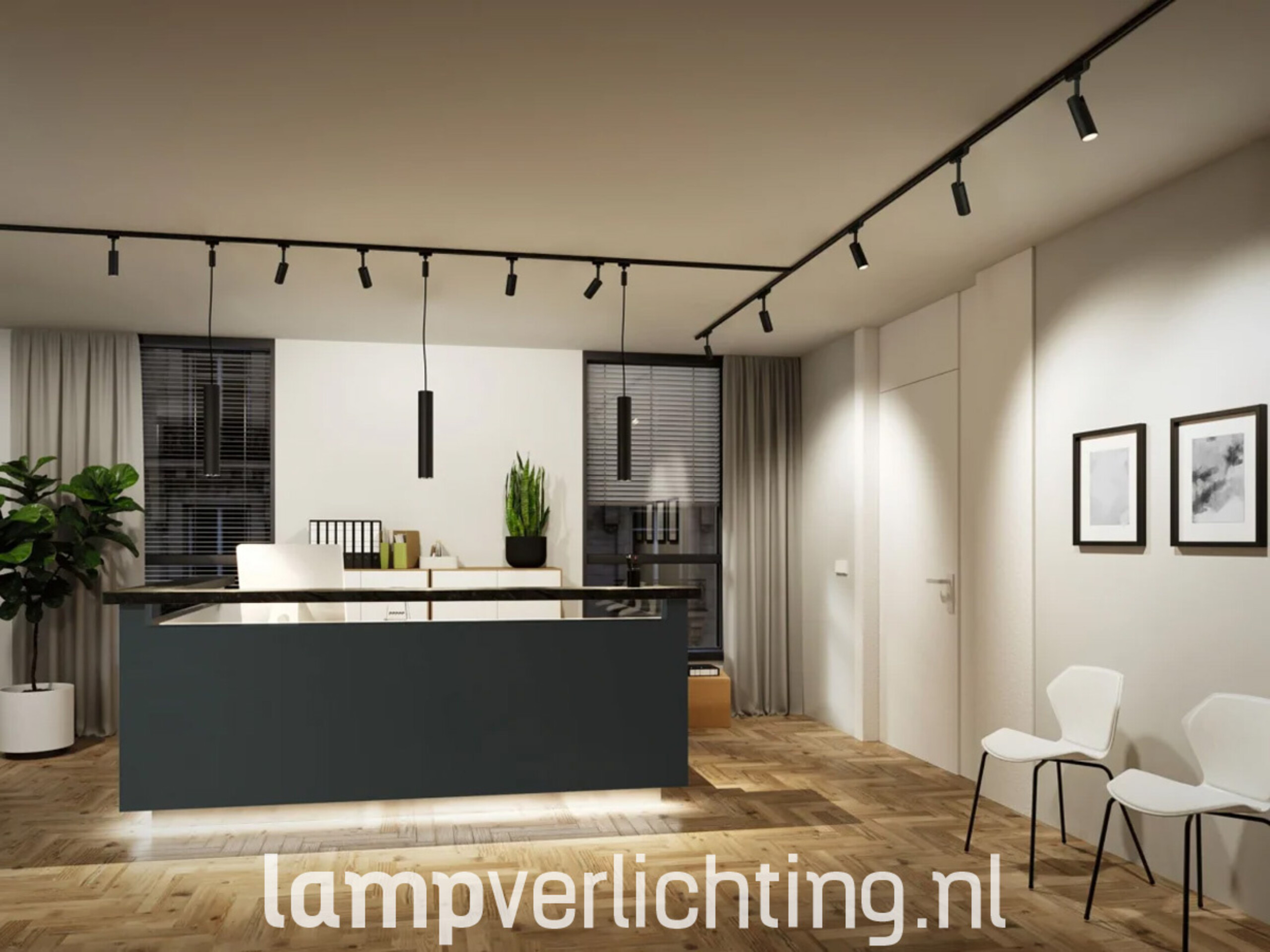 Lux Rail Hanglamp Koker GU10 - Wit of zwart - Smalle koker 6,5 x 38 cm ...