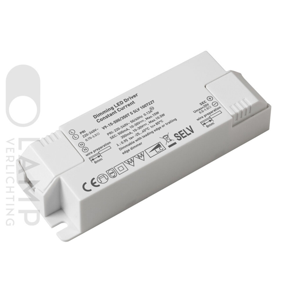 Dimbare LED Driver 350mA/500mA 15W - Voor led spots 350mA/500mA ...