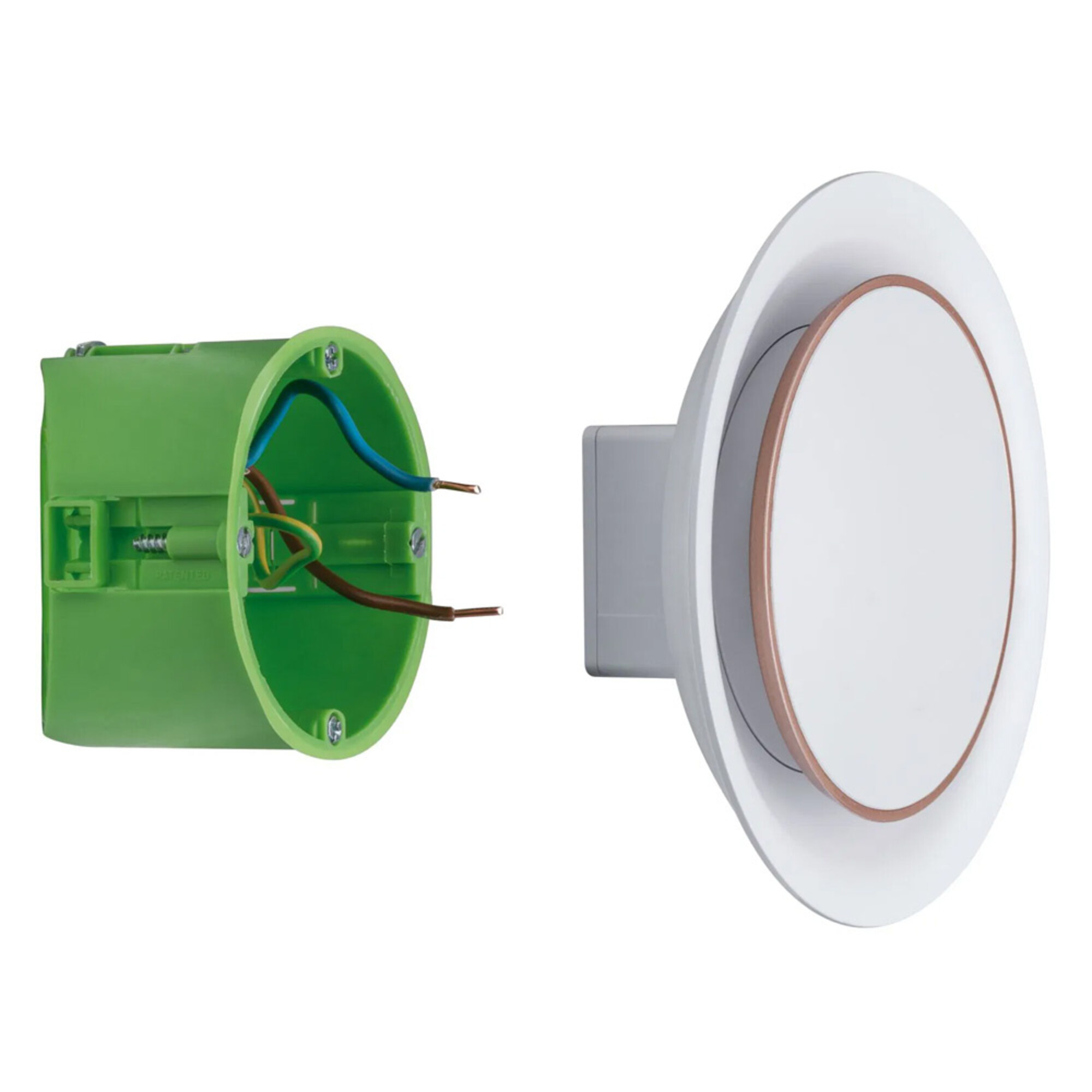 Wand Inbouwspot Japandi voor Inbouwdoos 230V - Wit met goud ...