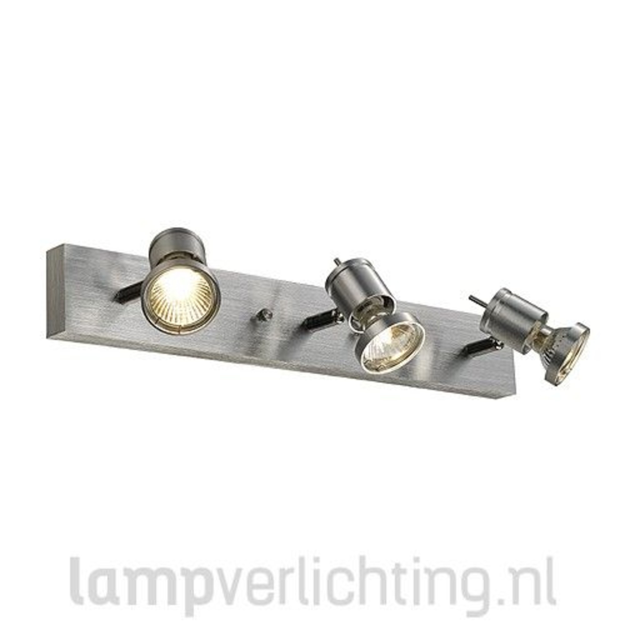 Plafondspot Drievoudig GU10 Aluminium - 3 spots op balk - Smart optie ...