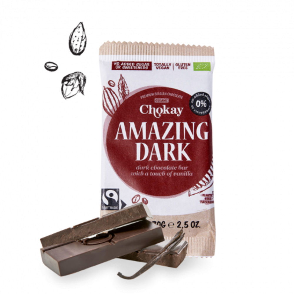 Chokay - Bio Amazing Dark zonder zoetstof (70 gr) - Lowcarbcenter.nl