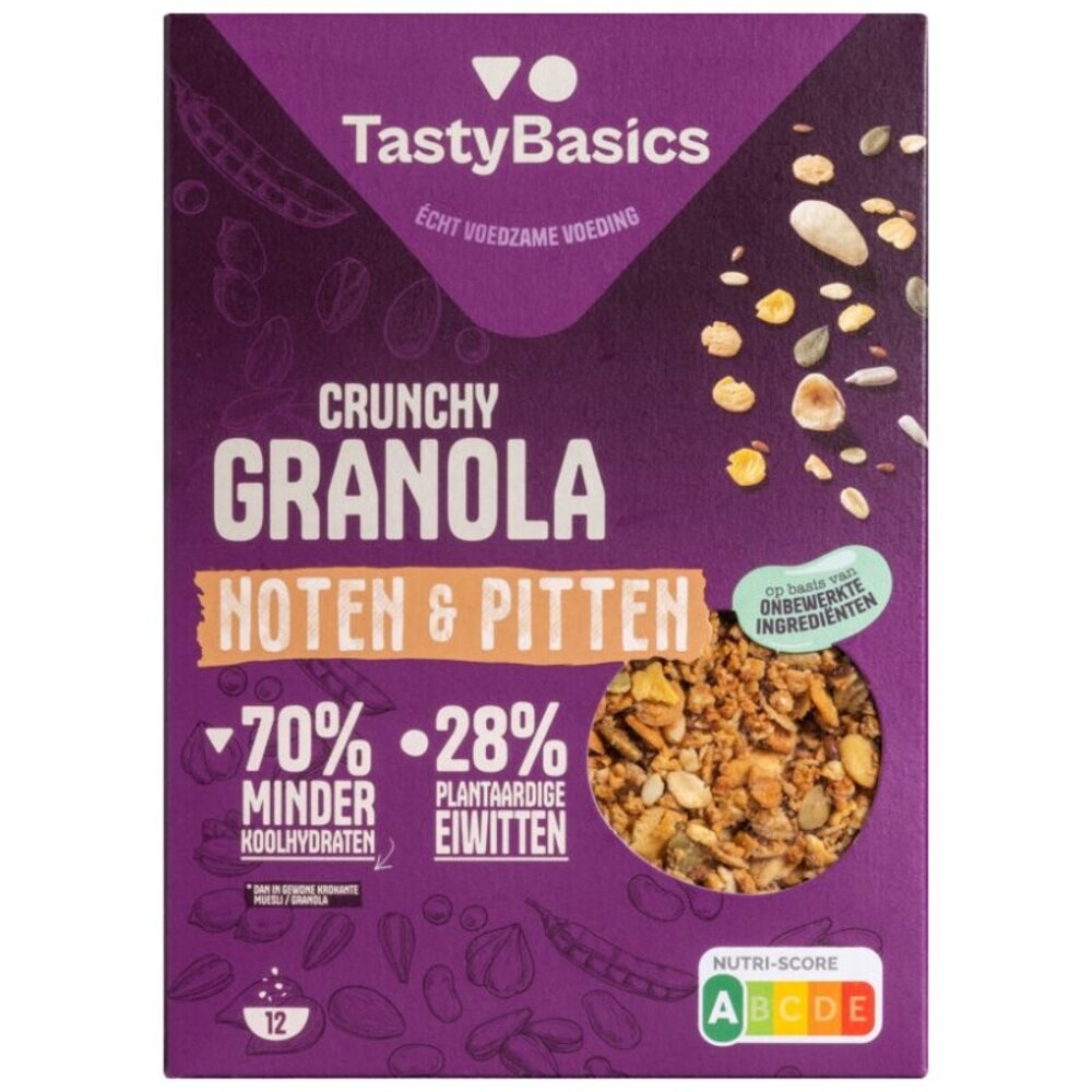 TastyBasics - Crunchy granola - noten en pitten (350 gr) - Lowcarbcenter.nl