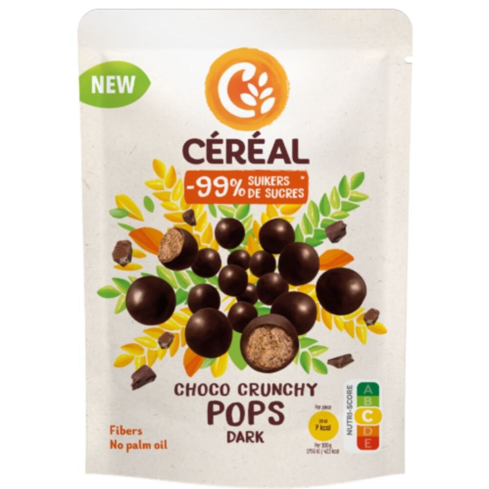 Céréal - Choco Crunchy Pops Dark (100 gr) - Lowcarbcenter.nl