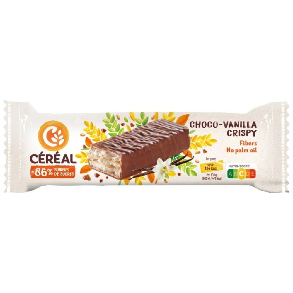 Céréal - Choco-Vanilla Crispy reep (28 gr) - Lowcarbcenter.nl