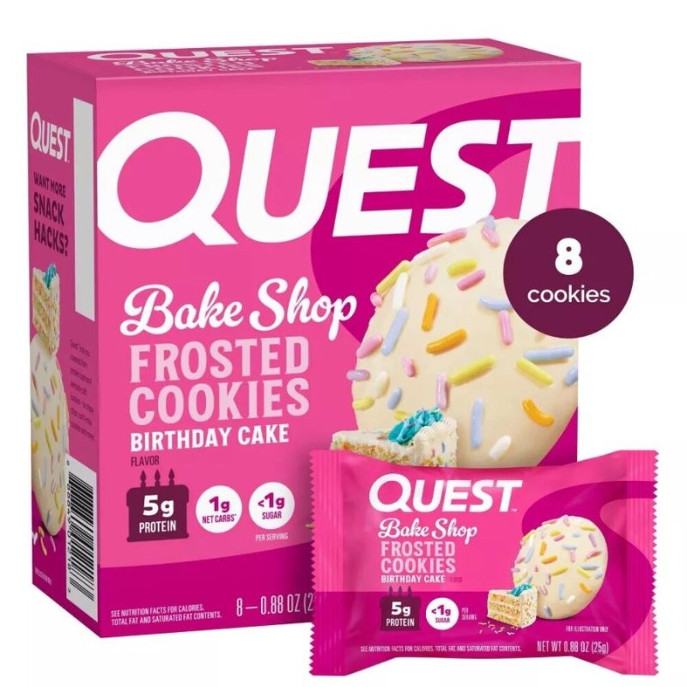 Quest - Frosted Cookies Birthday Cake (8 stuks) - Lowcarbcenter.nl